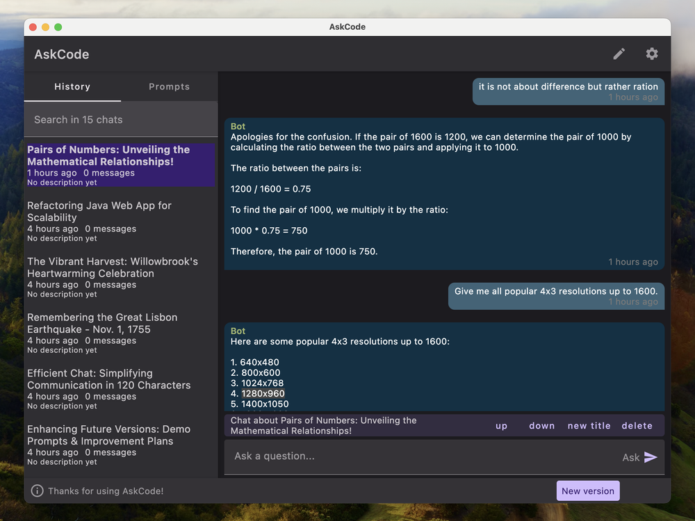 AskCode: ChatGPT for Mac, Windows, and Linux! — AppBaza