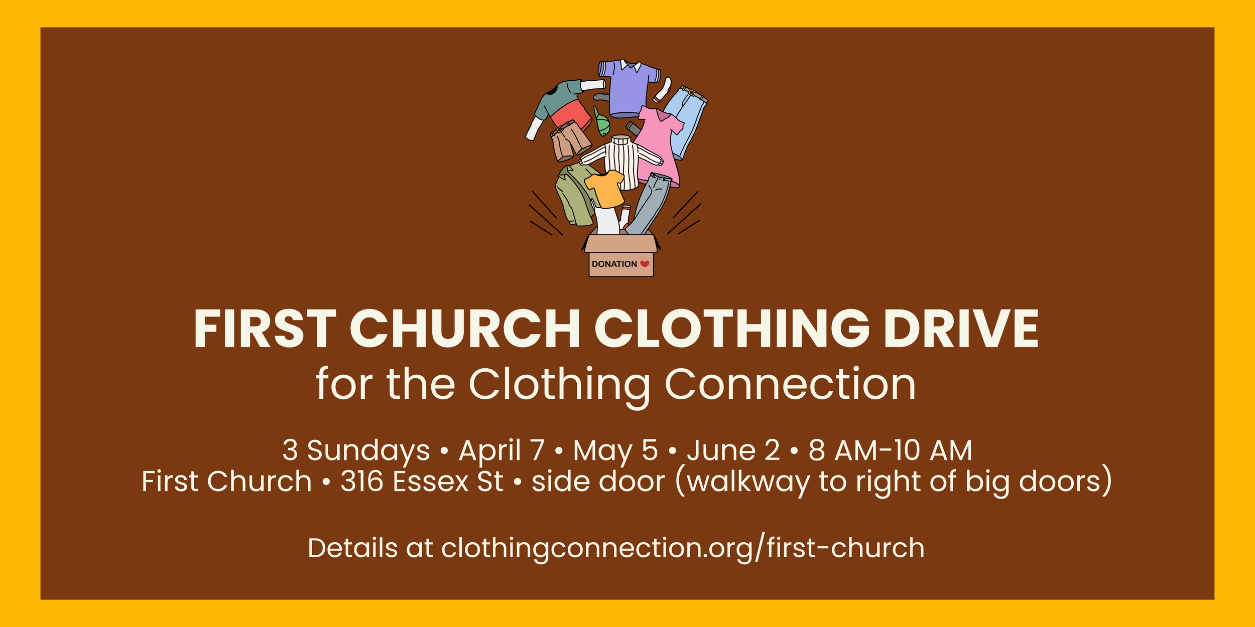 Clothing Drive at First Church — The Clothing Connection
