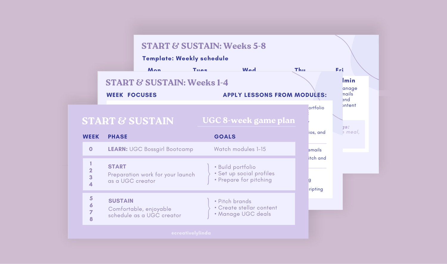 Freebie - UGC 8 Week Plan — CreativelyLinda