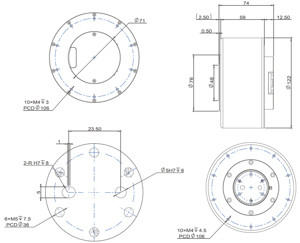 X10-100 - Dimensions — Dings Motion USA