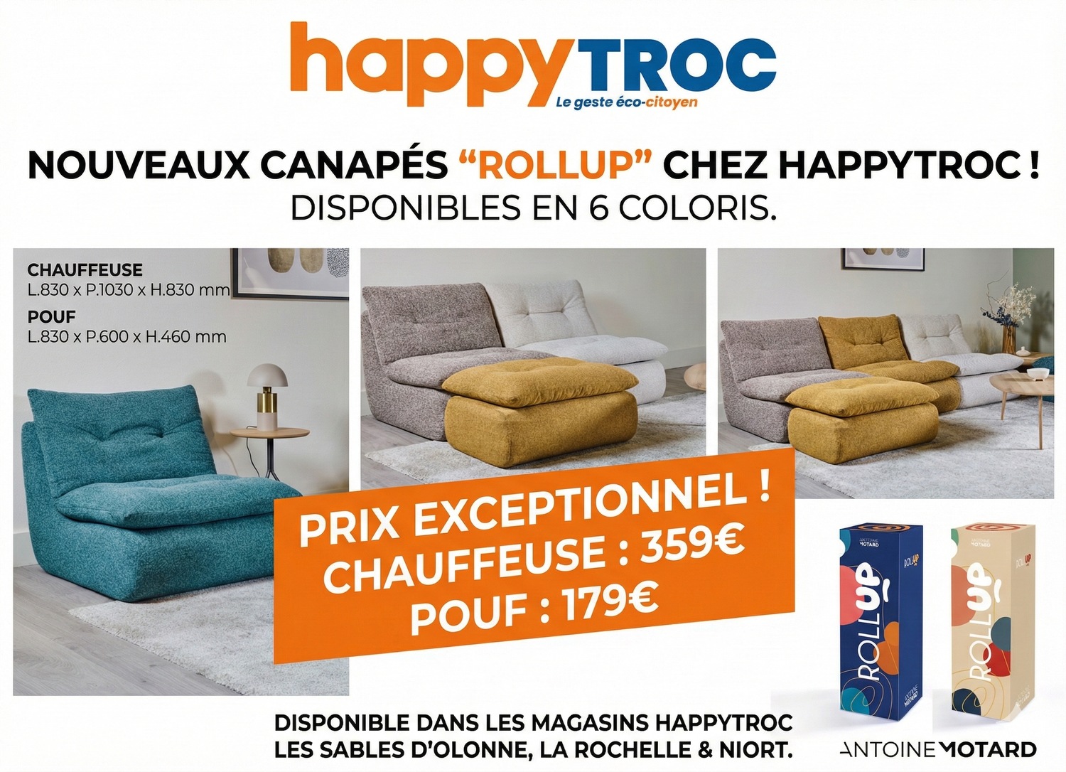 Site Internet des magasins Happy TROC des Sables d'Olonne et de La Rochelle