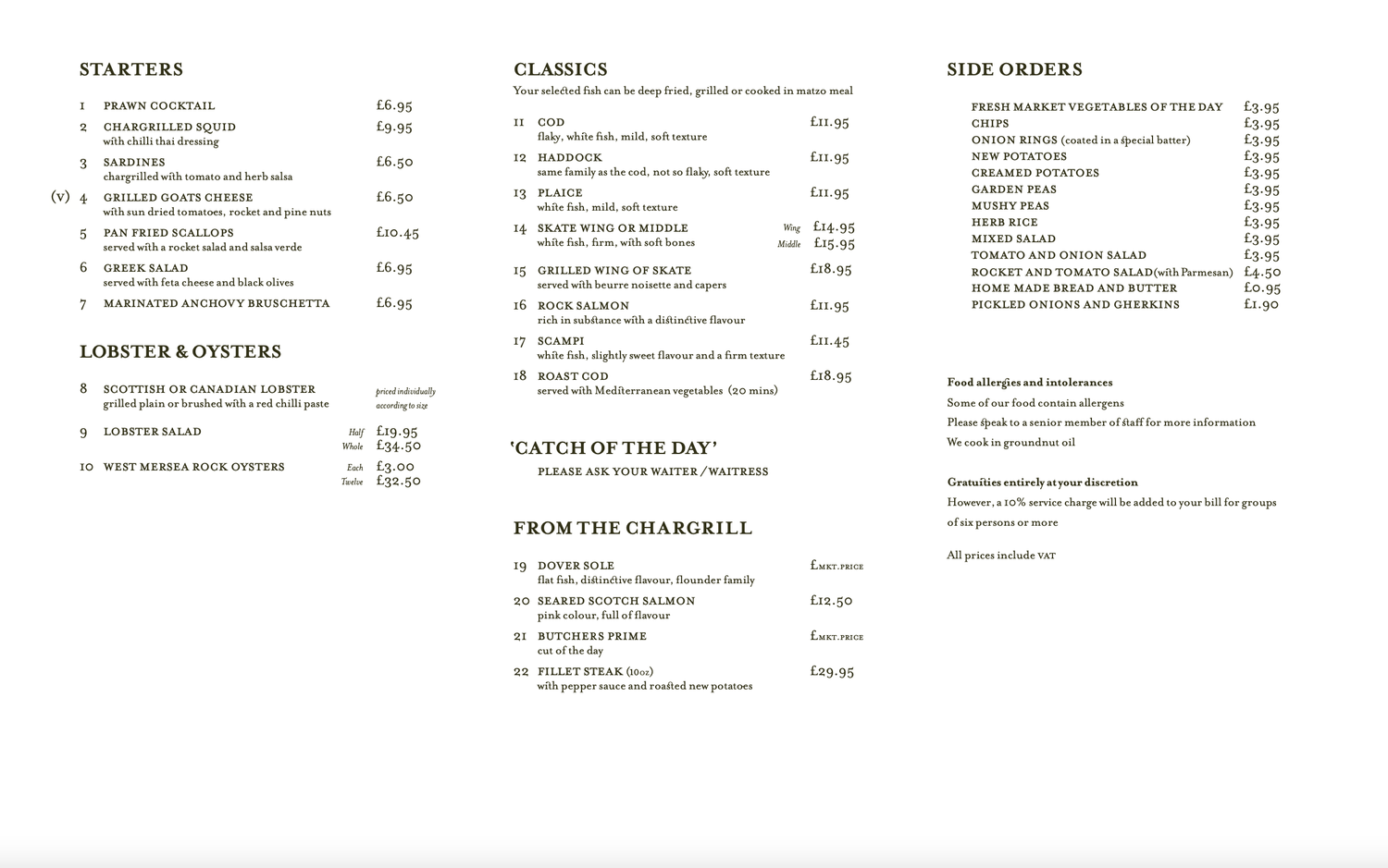 Menu — Fish Central