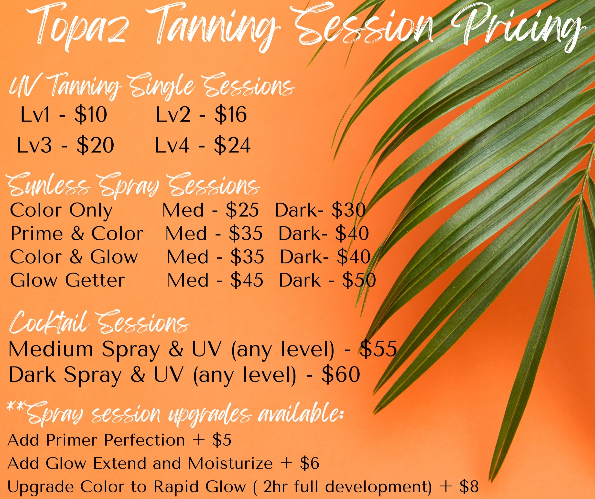 Prices & Memberships — Topaz Tanning