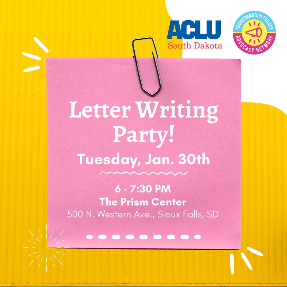 Letter Writing Party — Transformation Project Advocacy Network
