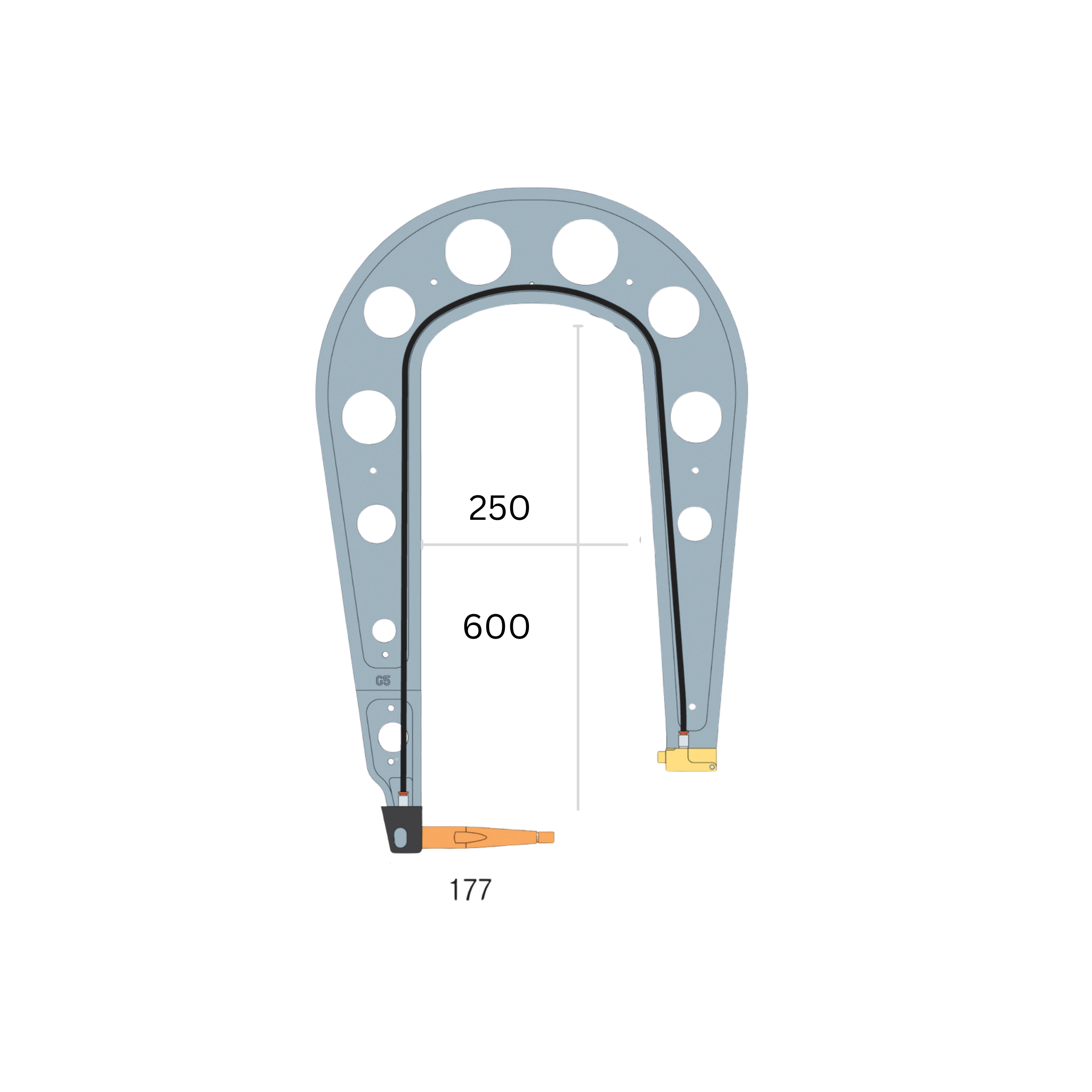 X1 Arm : 2 copper offset arms (120mm) with 2 caps type A | Collision ...