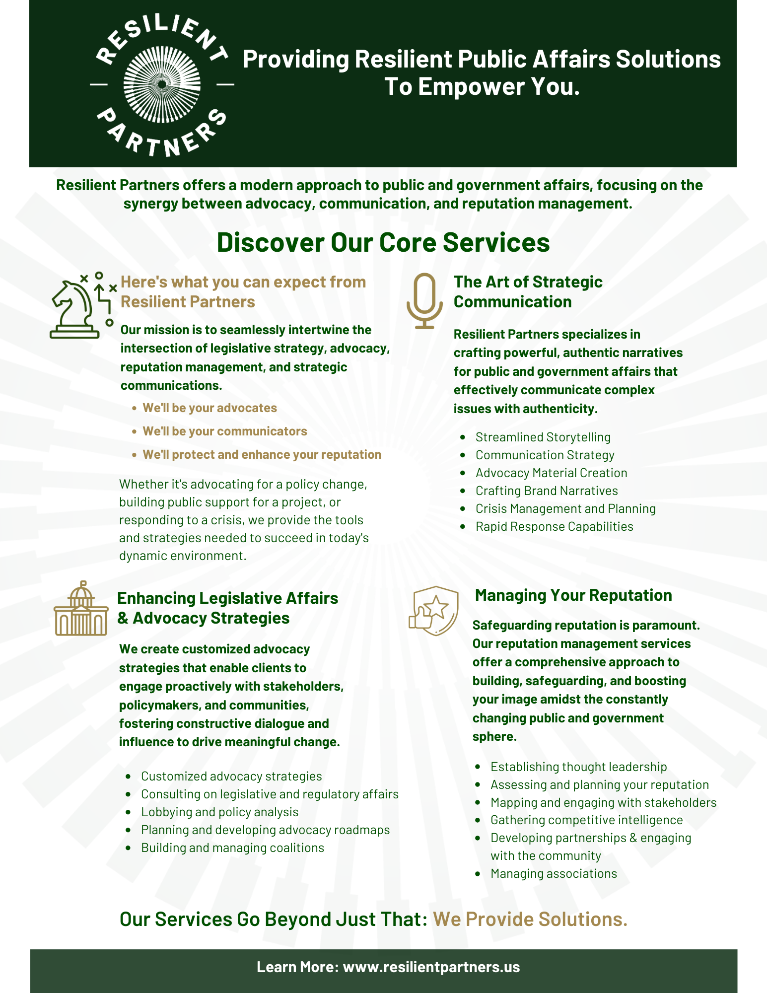 Downloadable Core Services One Pager — Resilient Partners