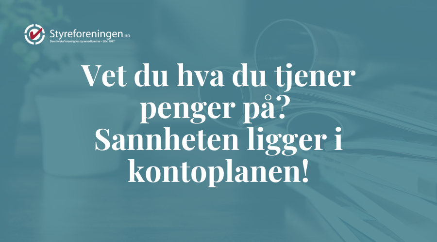 Vet du hva du tjener penger på? Sannheten ligger i kontoplanen! — Finn Schløsser-Møller - din ...