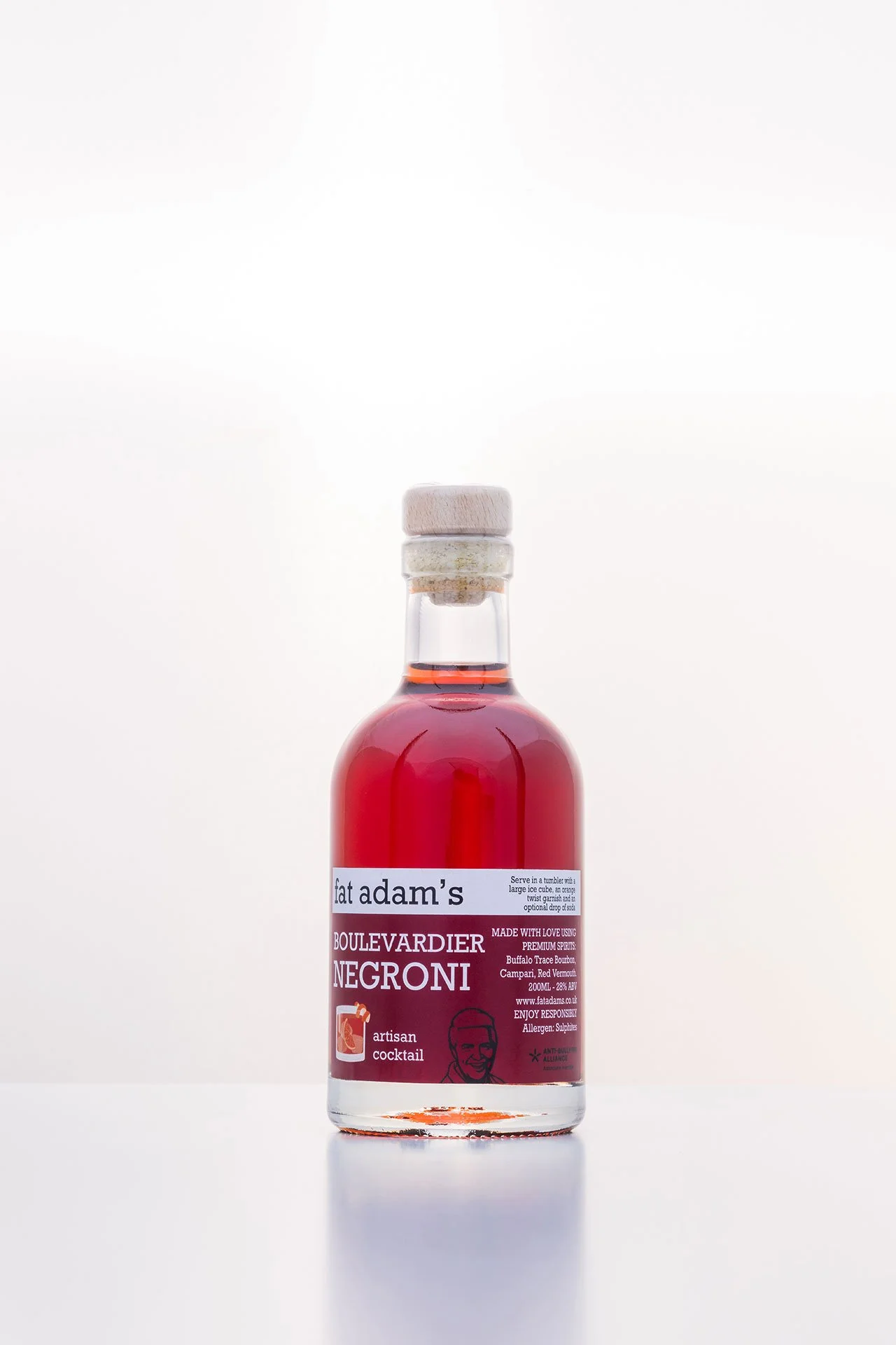 Boulevardier (Whisky Negroni) 500ml 28% ABV — Fat Adam's Cocktails