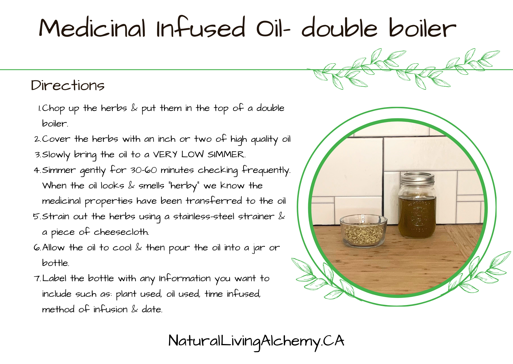 Medicinal Infused Oil- double boiler method — Natural Living Alchemy