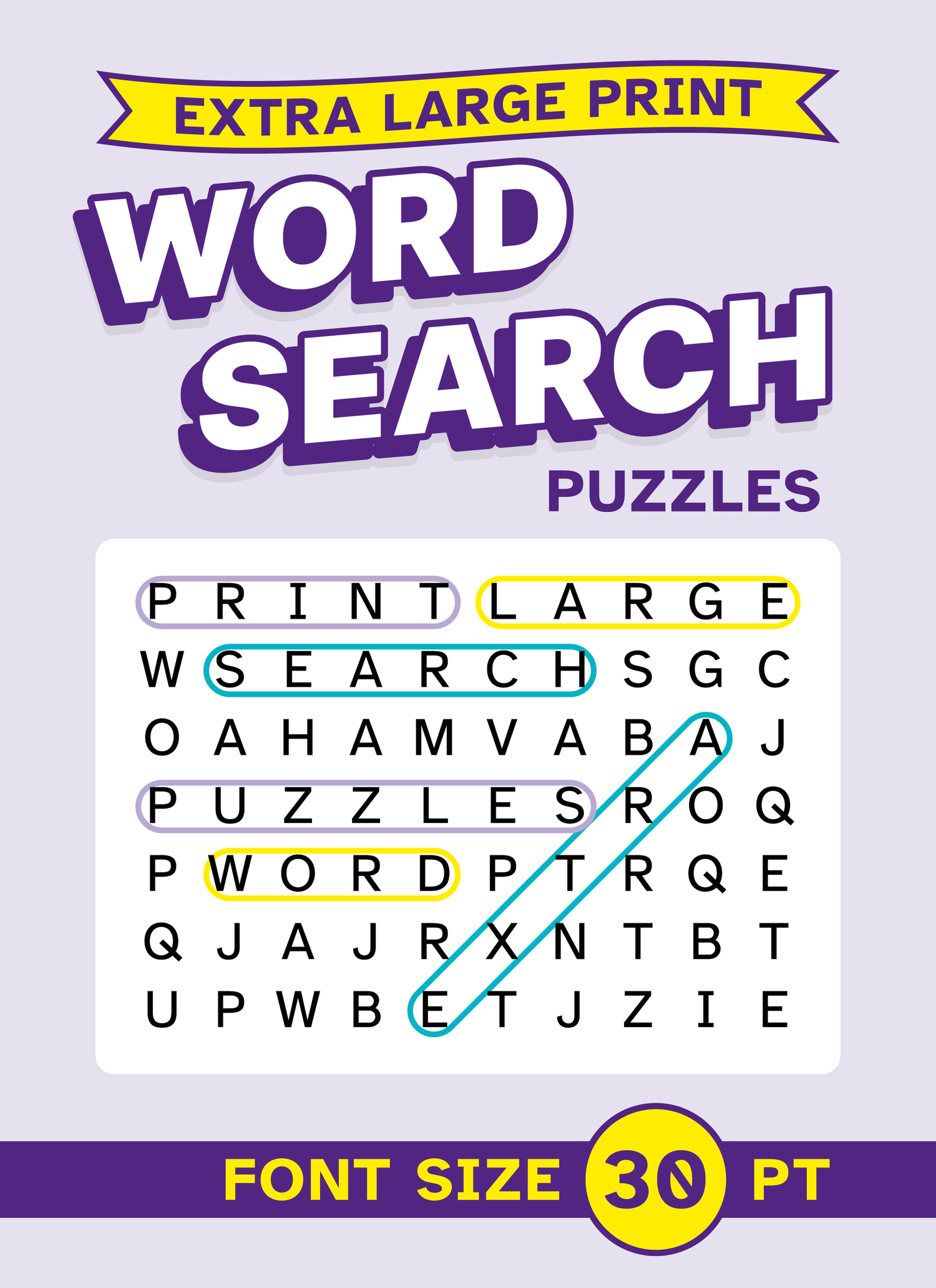 Extra Large Print Word Search Puzzles Font Size 30 pt | Clarence Edgehill