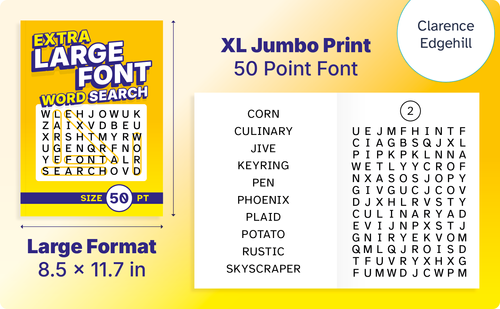 Extra Large Font Word Search Size 50 pt | Clarence Edgehill