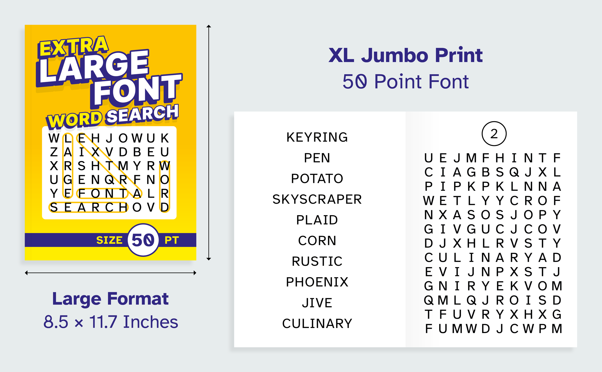 Extra Large Font Word Search Size 50 pt | Clarence Edgehill