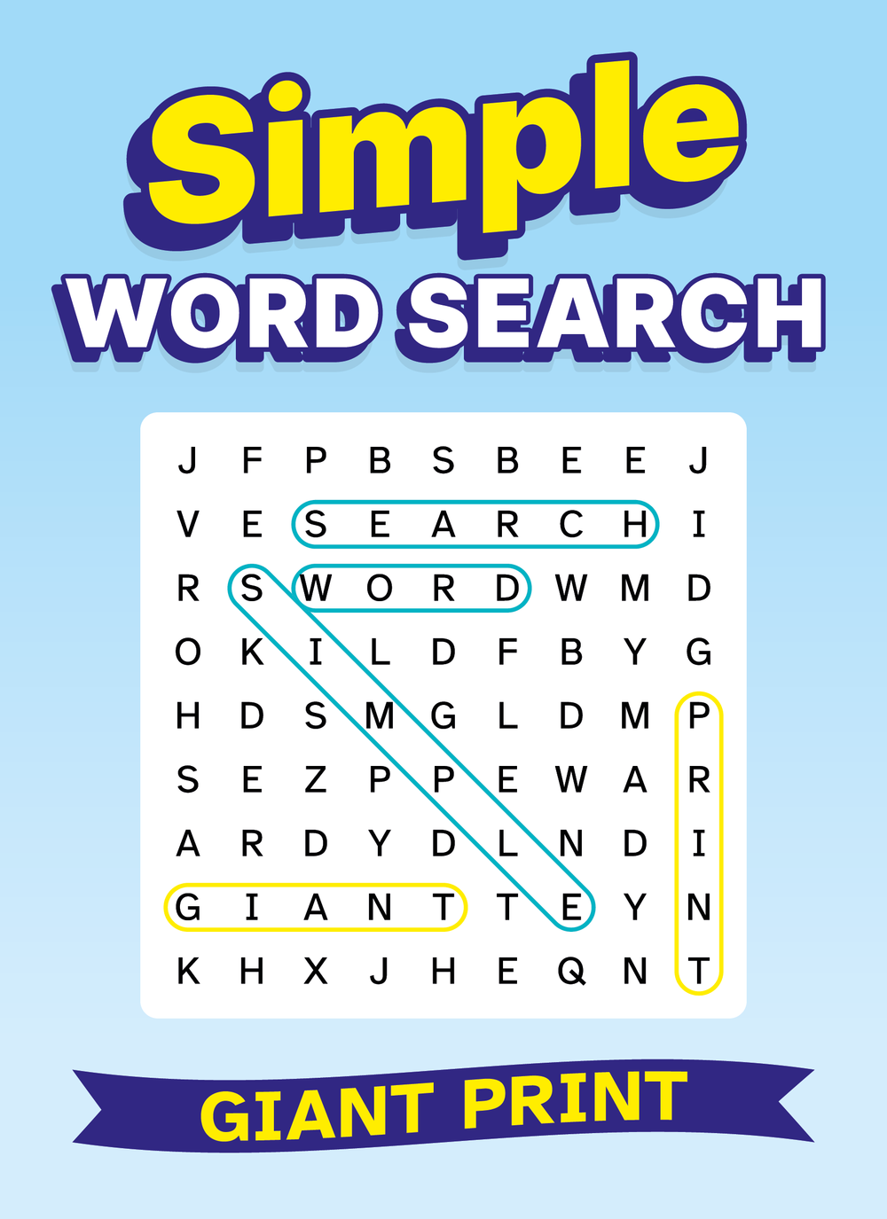 Simple Word Search Giant Print | Clarence Edgehill