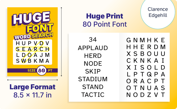 Huge Font Word Search Size 80 pt | Clarence Edgehill