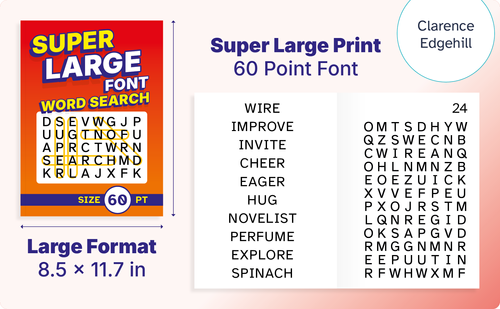 Super Large Font Word Search Size 60 pt | Clarence Edgehill