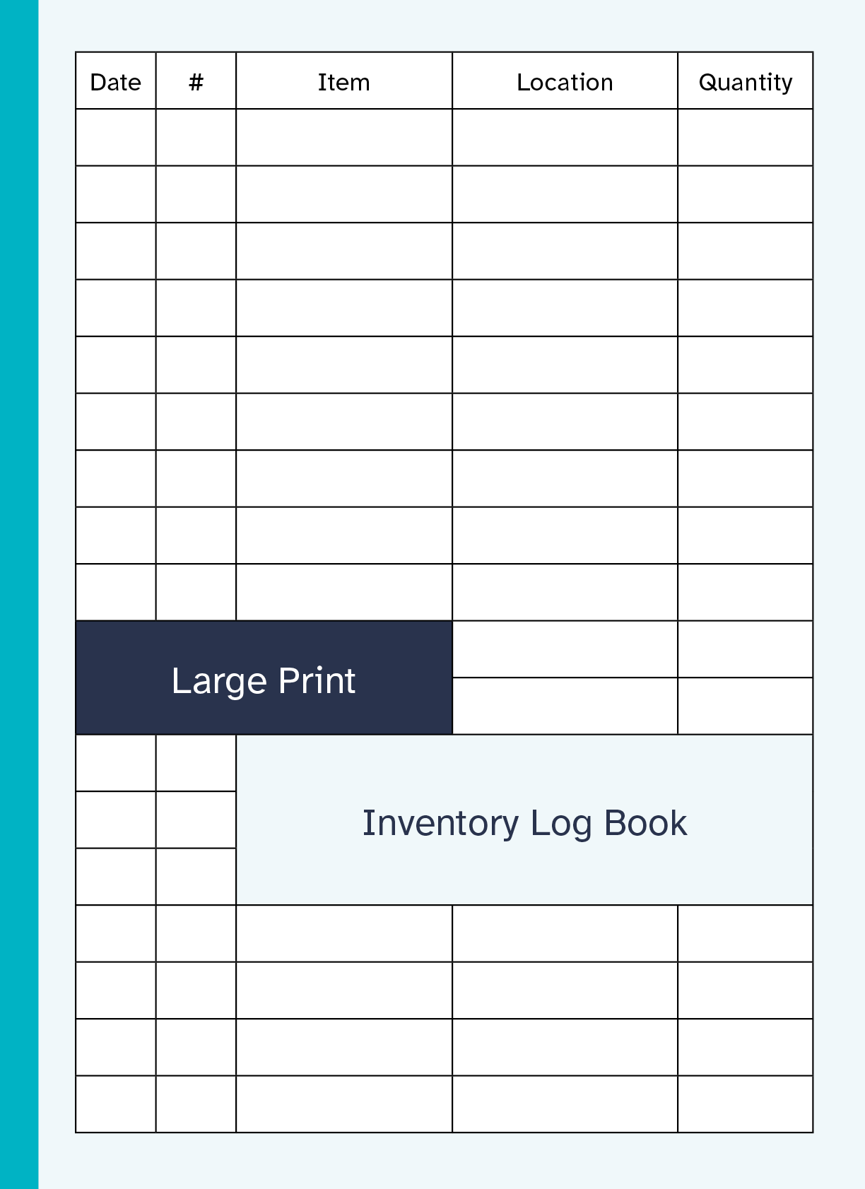 Large Print Inventory Log Book | Clarence Edgehill