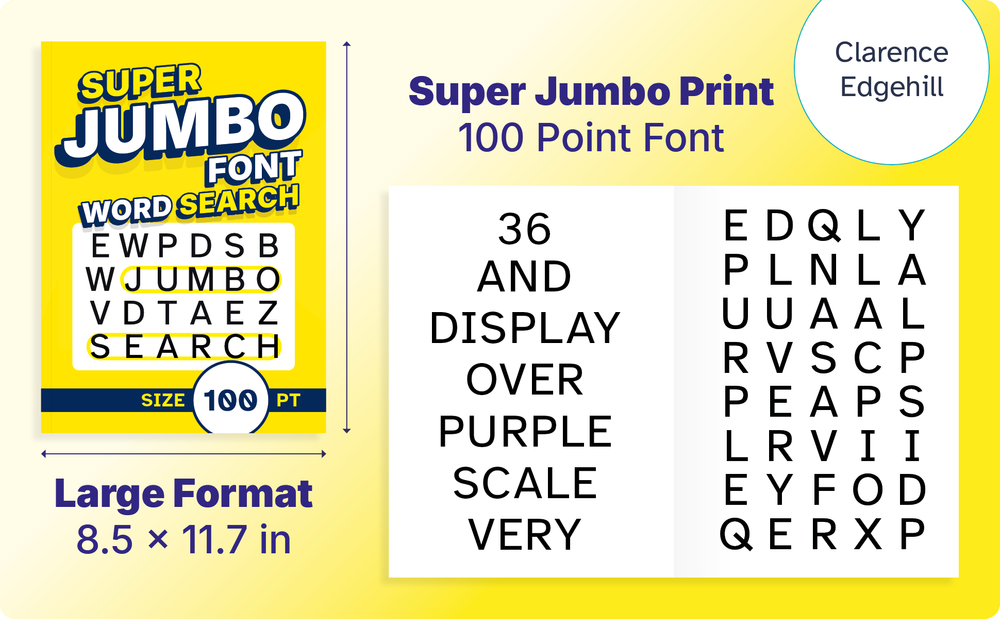 Super Jumbo Font Word Search Size 100 pt | Clarence Edgehill