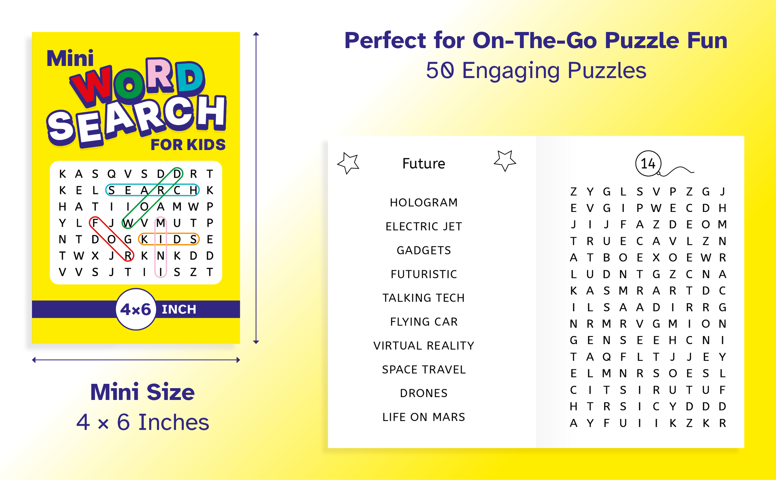 Pocket Size Word Search for Kids 4x6 Inch | Clarence Edgehill