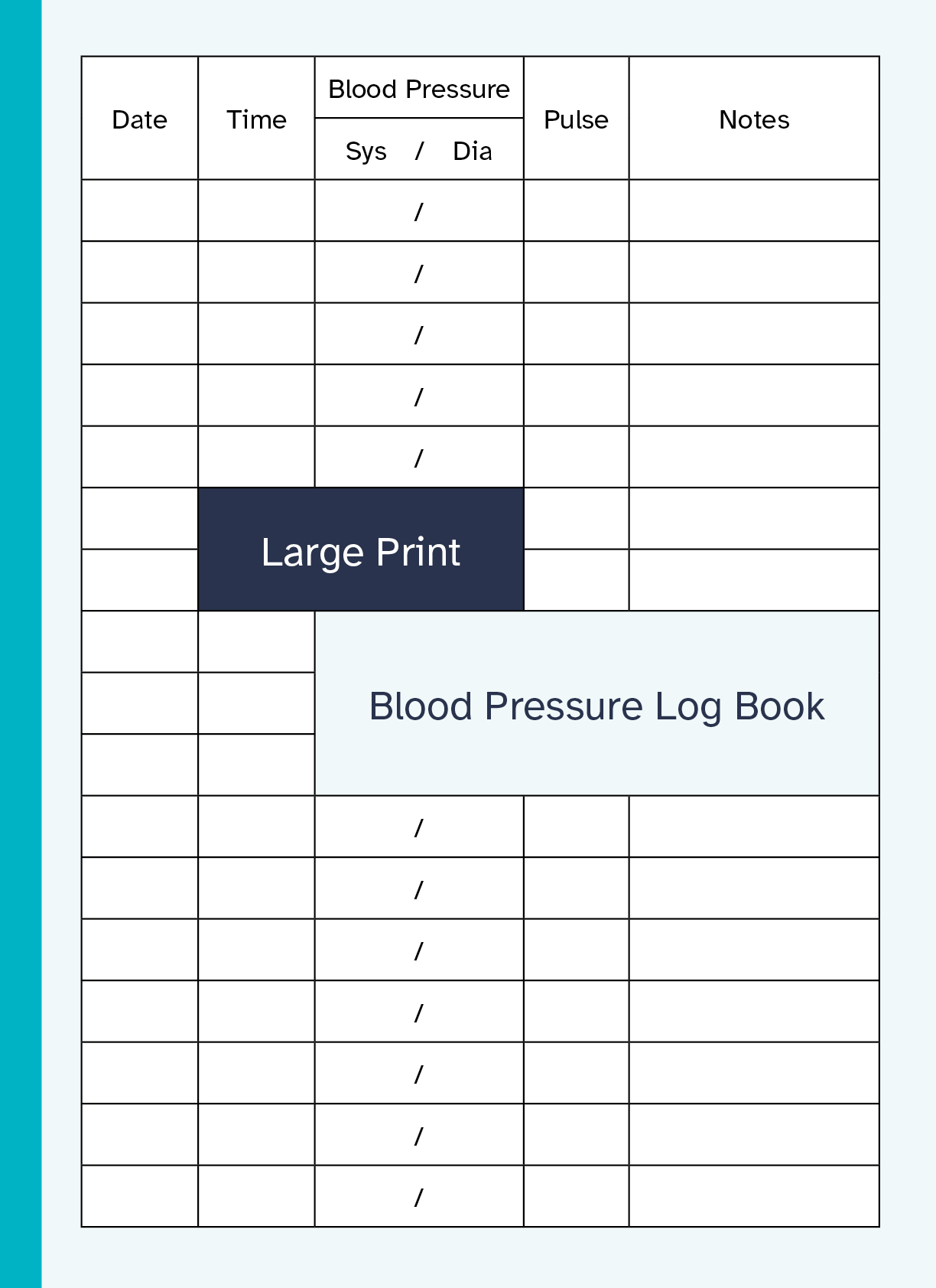 Large Print Blood Pressure Log Book for Seniors | Clarence Edgehill