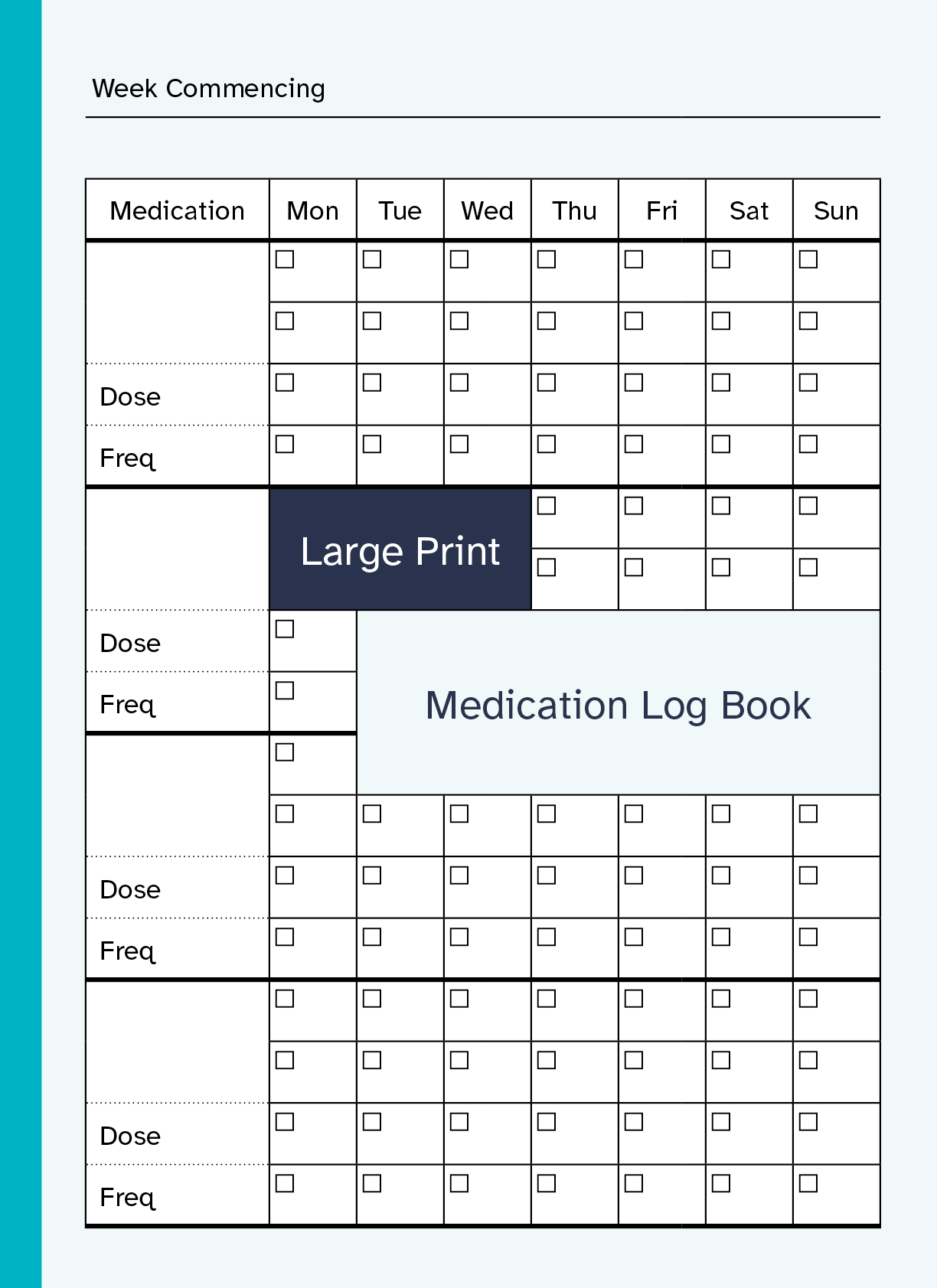 Large Print Medicine Log Book for Seniors | Clarence Edgehill