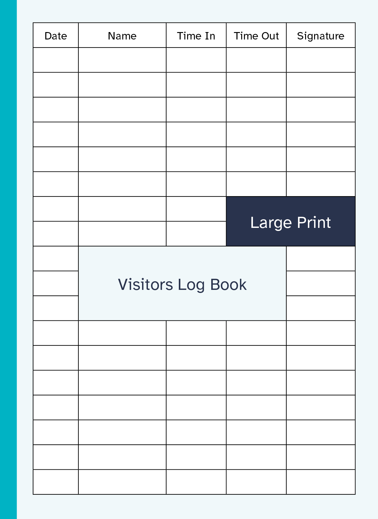 Large Print Visitors Log Book | Clarence Edgehill