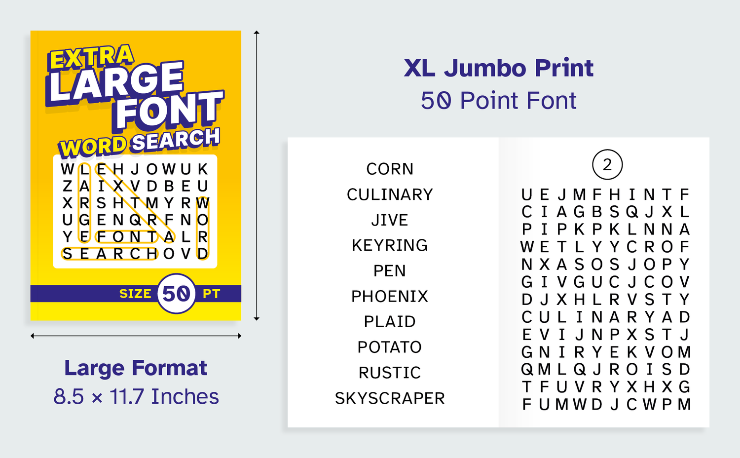 Extra Large Font Word Search Size 50 pt | Clarence Edgehill