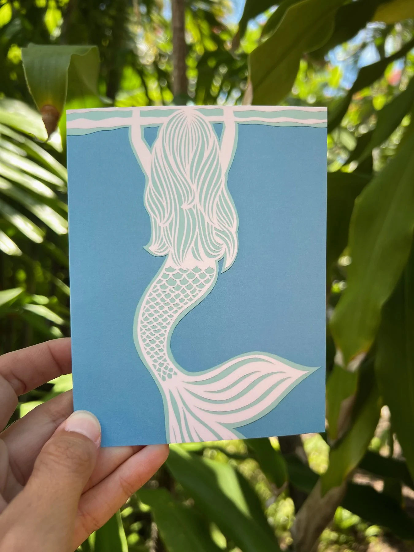 Swimming Mermaid Notecard — Lucy Hawk Art