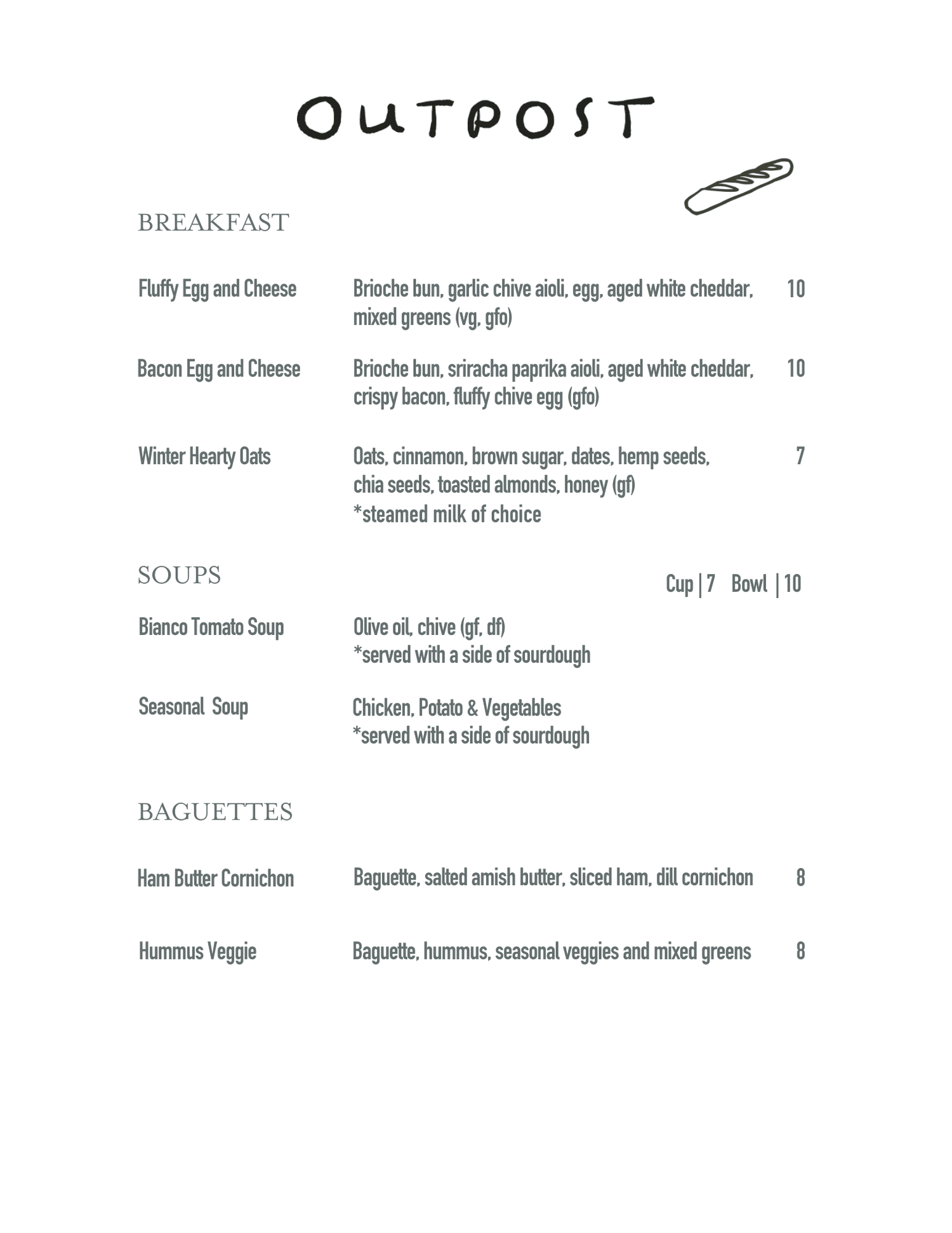 Menu — Outpost