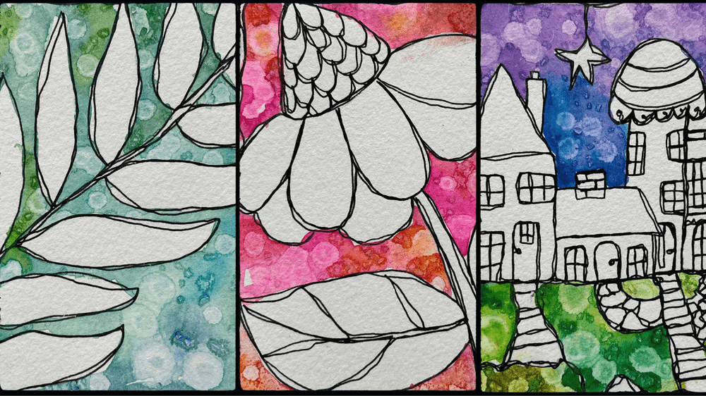 Single Line Watercolor Paintings — Glimmerbug Handmade Art