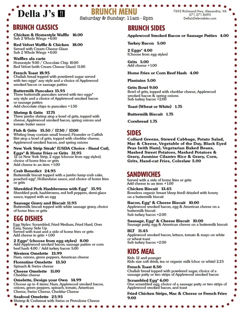 Menus — Della J's