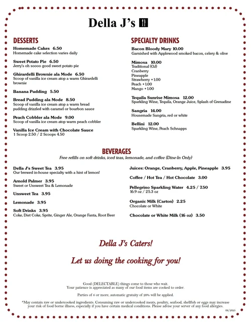 Menus — Della J's