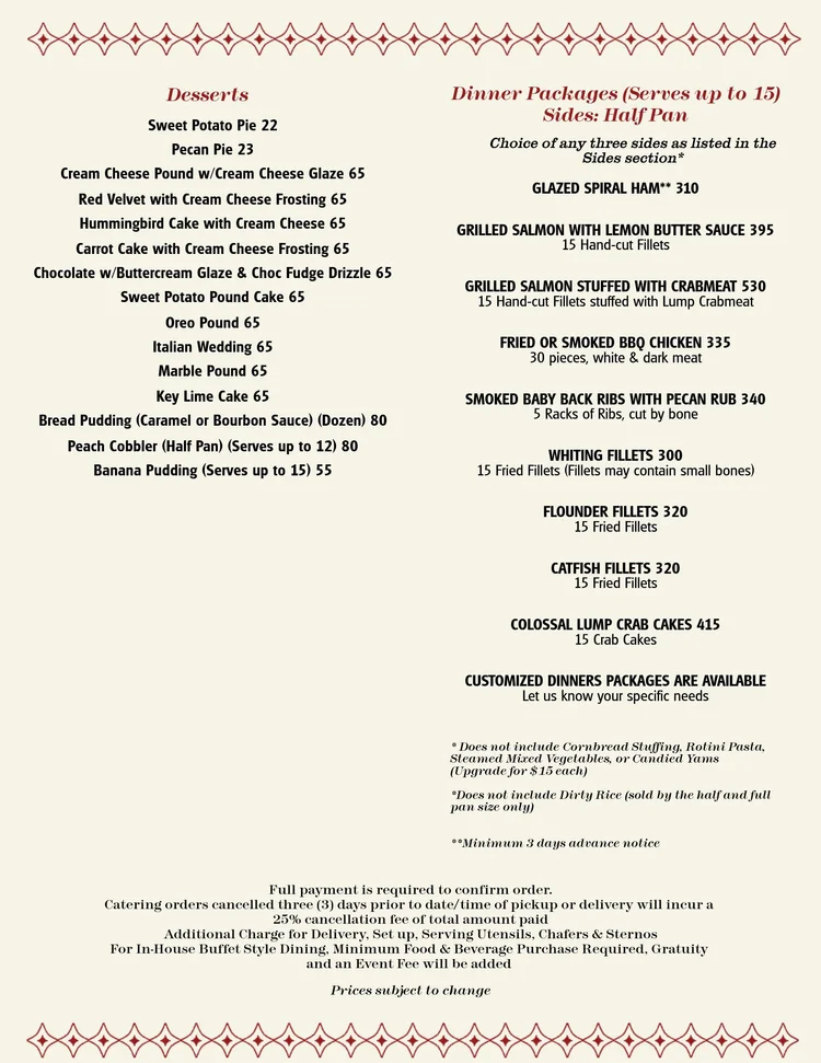 Menus — Della J's