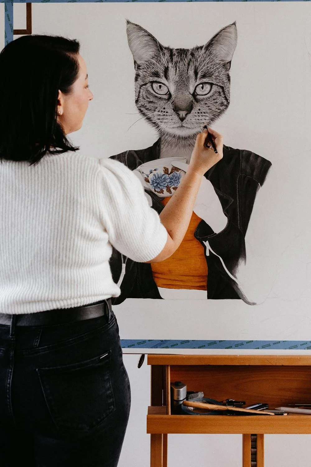 Laura J Stratton - Quirky Cat Lady Art