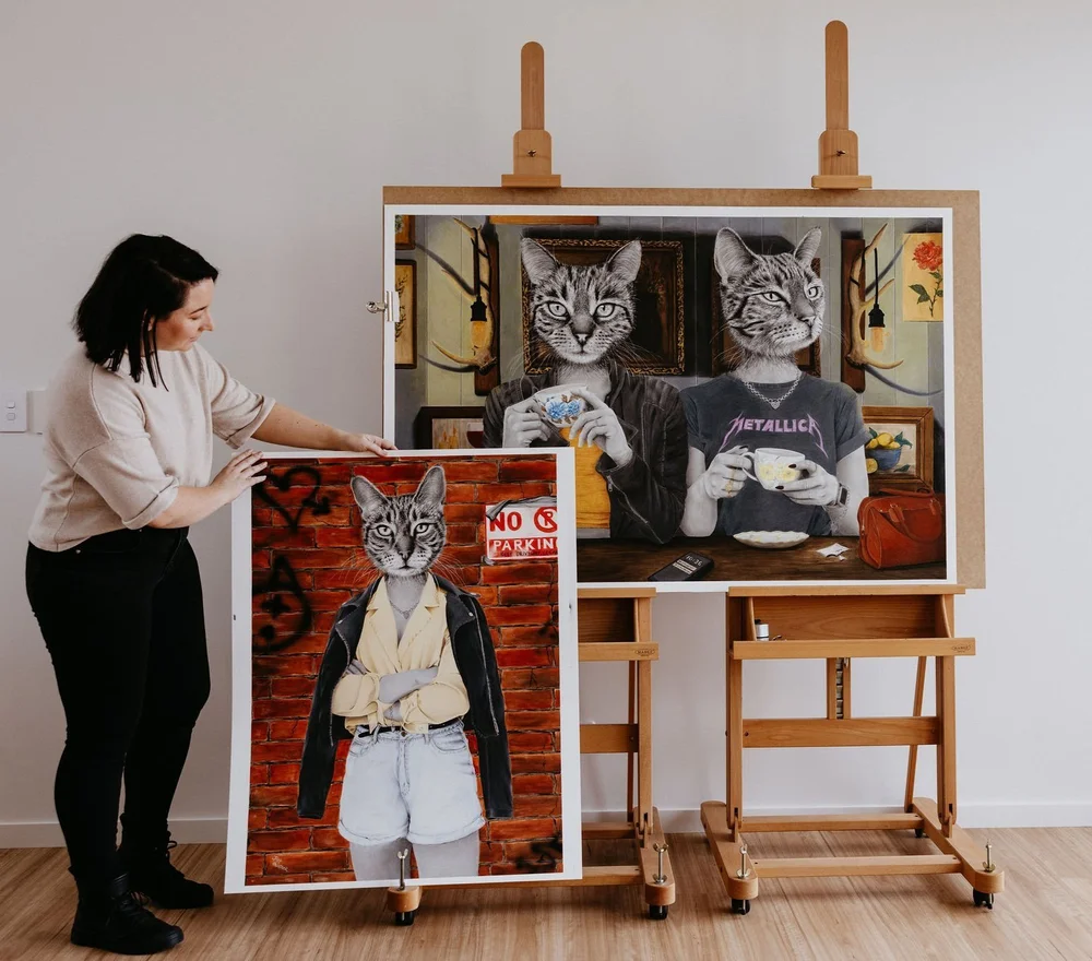Laura J Stratton - Quirky Cat Lady Art