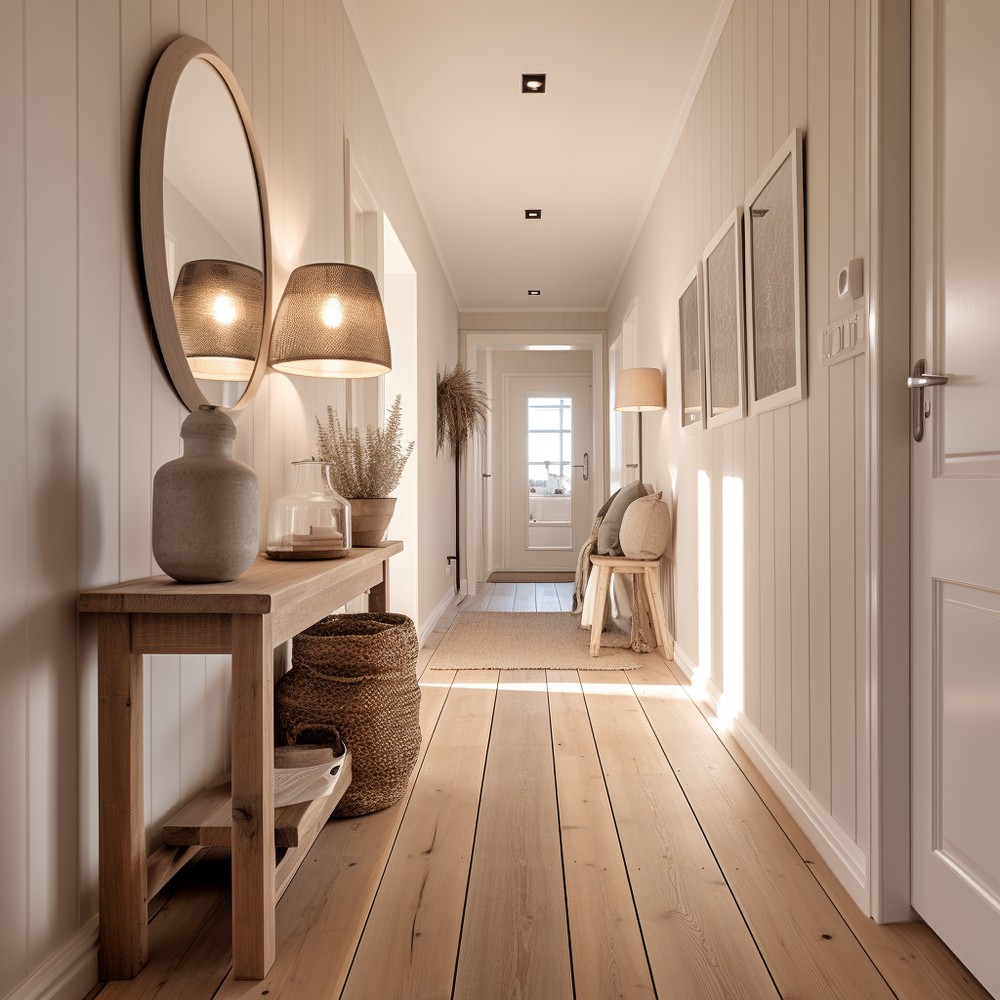 Interior design solutions for a long narrow hall — House at Ballycoose