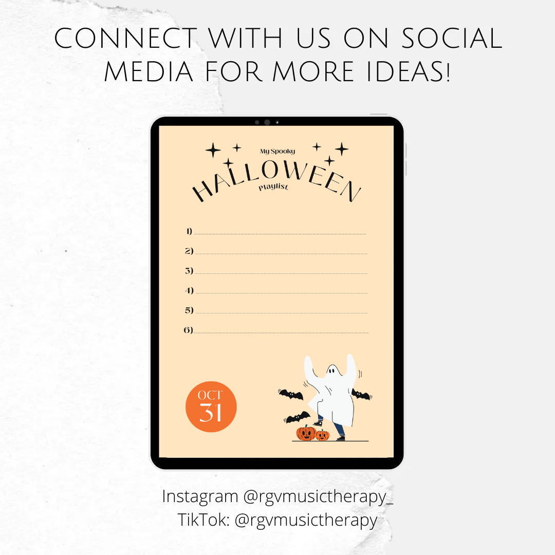 My Spooky Halloween Playlist Printable for Music Therapy (FREEBIE ...