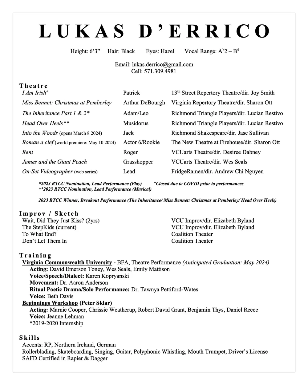 Resume — Lukas D'Errico