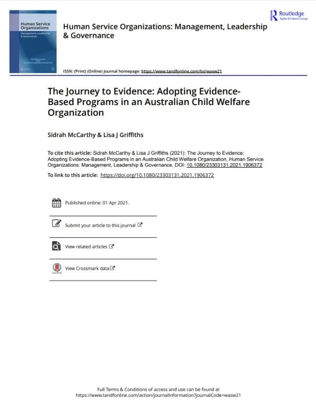 The Journey to Evidence: Adopting Evidence-Based Programs in an ...