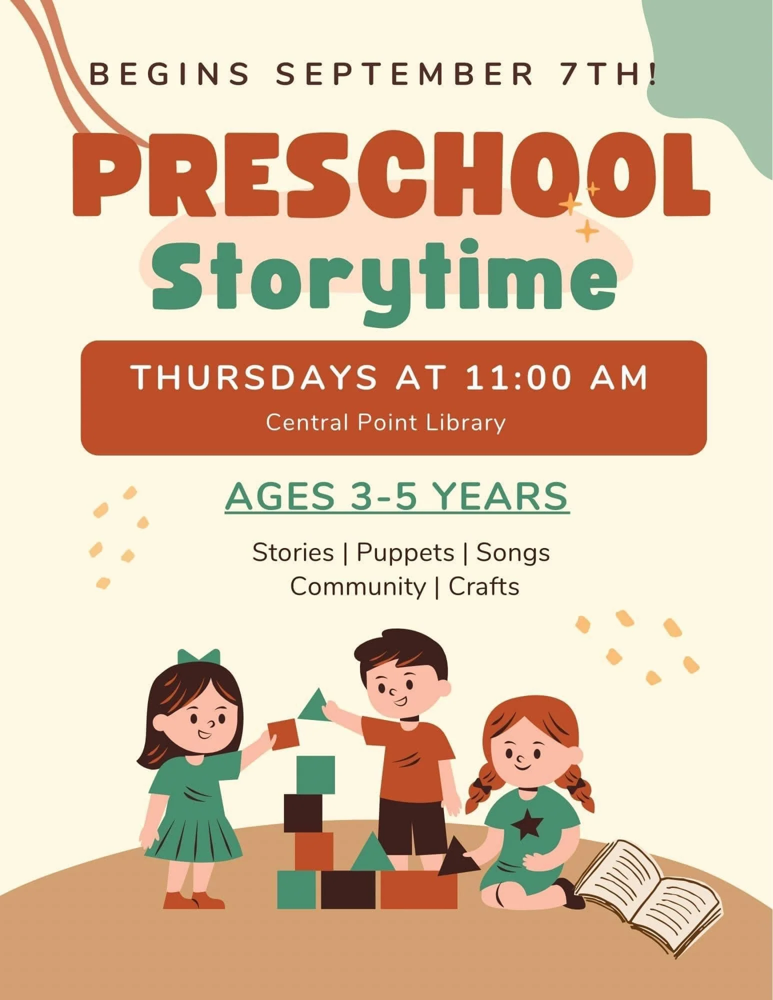 Preschool Storytime at the Central Point Library