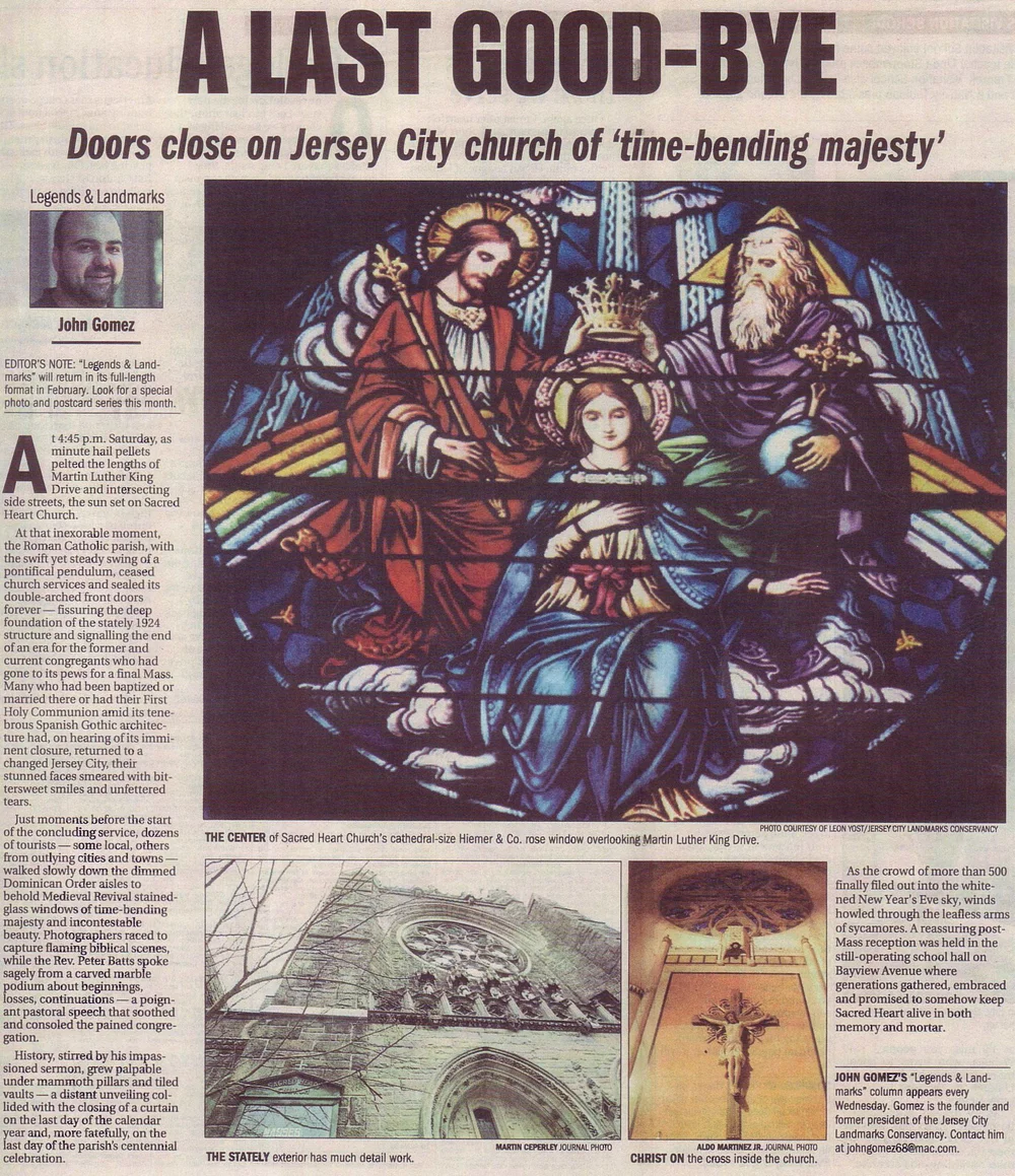 Sacred Heart Church Window — Shattered — jclandmarks.org