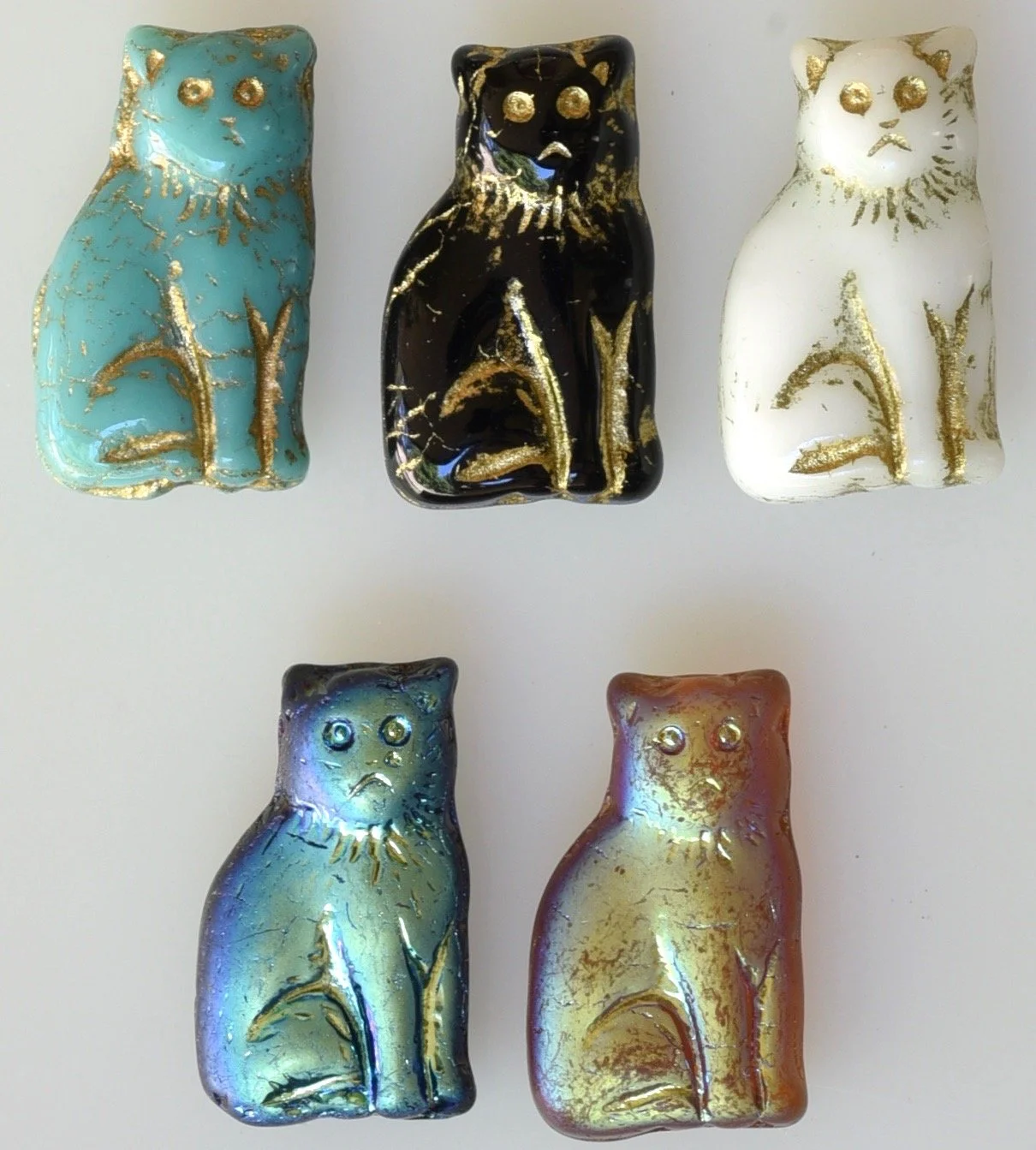 Picard Czech Beads - CZ-740-New Seated cat beads - 50 beads