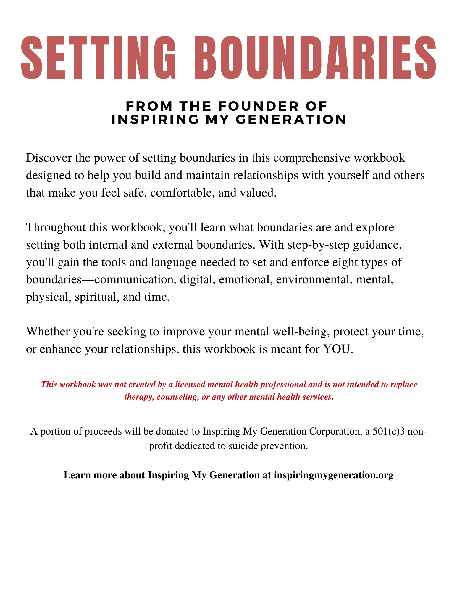 Setting Boundaries: The Workbook — Francesca Reicherter
