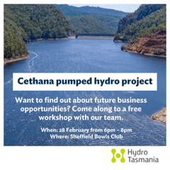 Cethana Pumped Hydro – Workshop with Local Businesses SOLD OUT — KaLIBA
