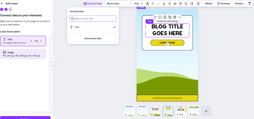How to Use the Canva Bulk Create Tool | Bud to Bloom Marketing