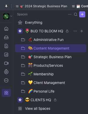 How to Use ClickUp to Organize Your Small Business | Bud to Bloom Marketing