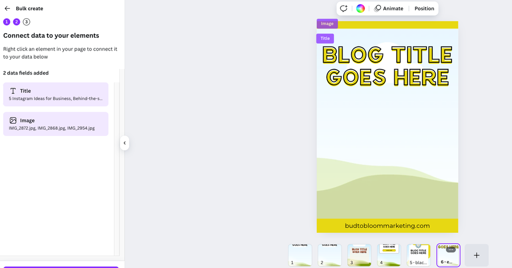 How to Use the Canva Bulk Create Tool | Bud to Bloom Marketing