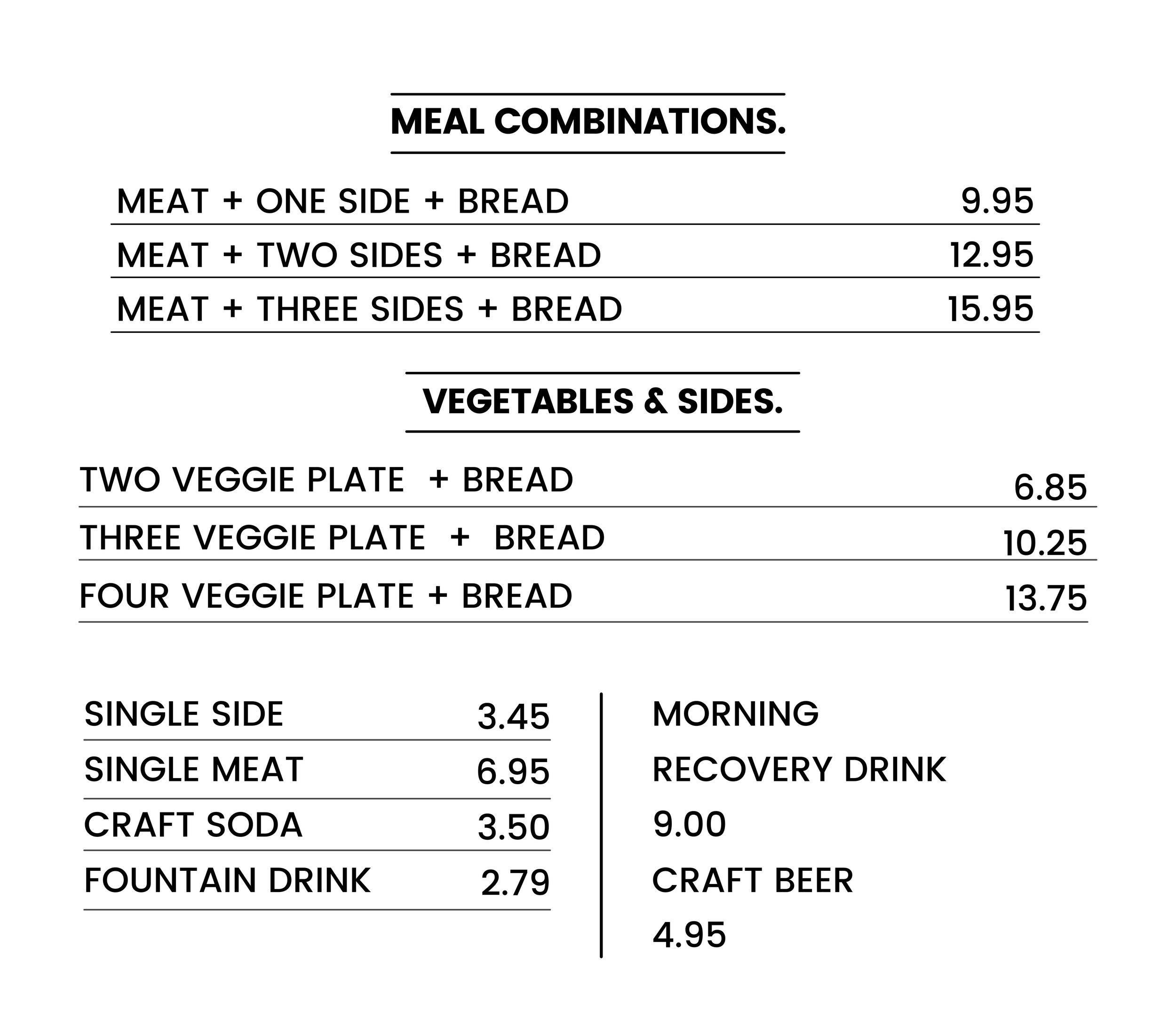 Menu — Belle Meade Meat & Three