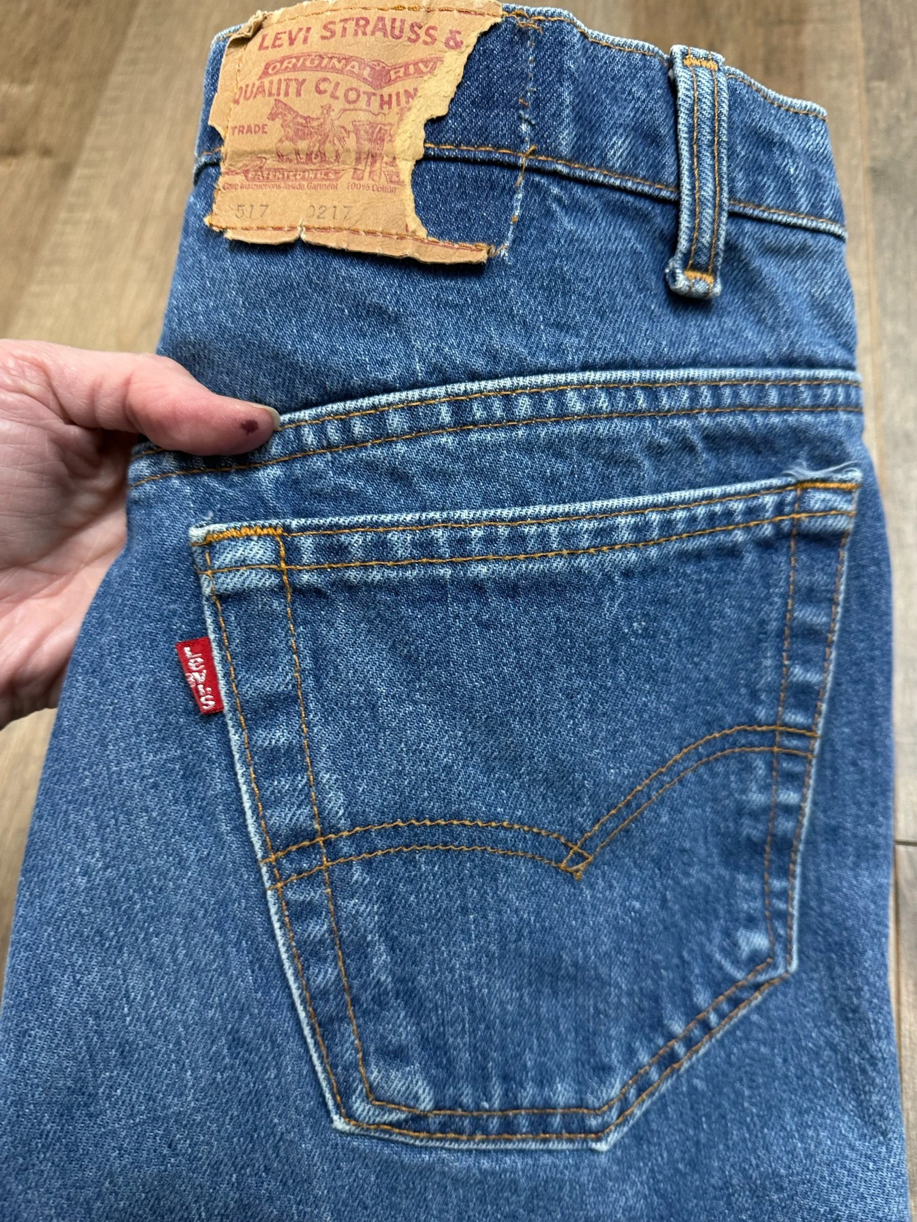 1989 Levi’s USA 517 Tag n/a Actual 31x29 — Jean Genie Vintage Co.