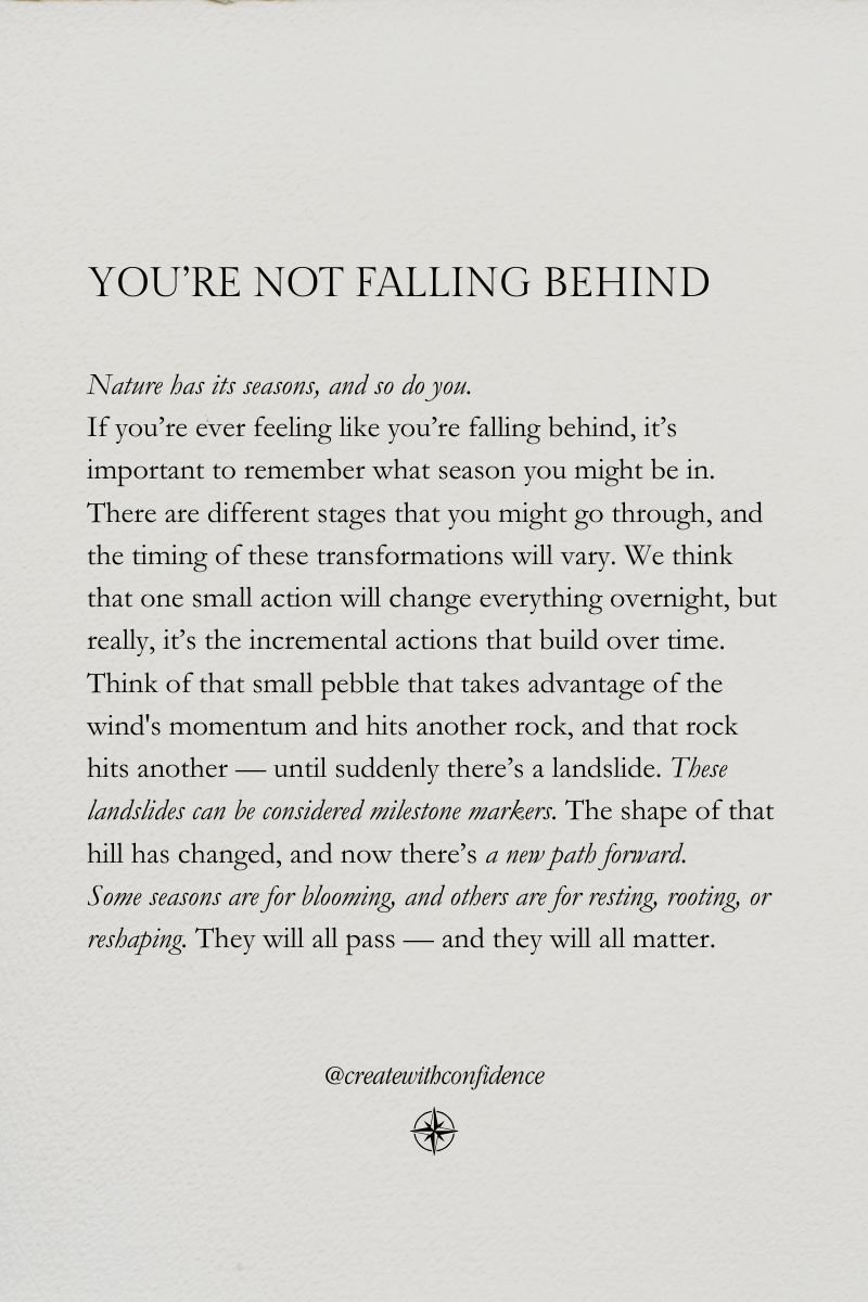 You’re not falling behind — Create with Confidence
