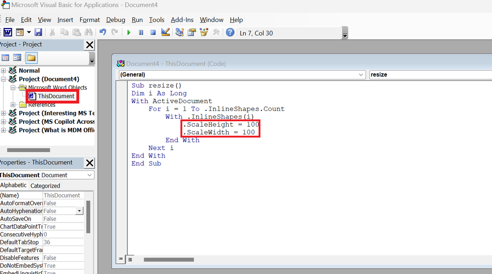Resizing All Images In An Ms Word Document Using Macro — 365coach Me